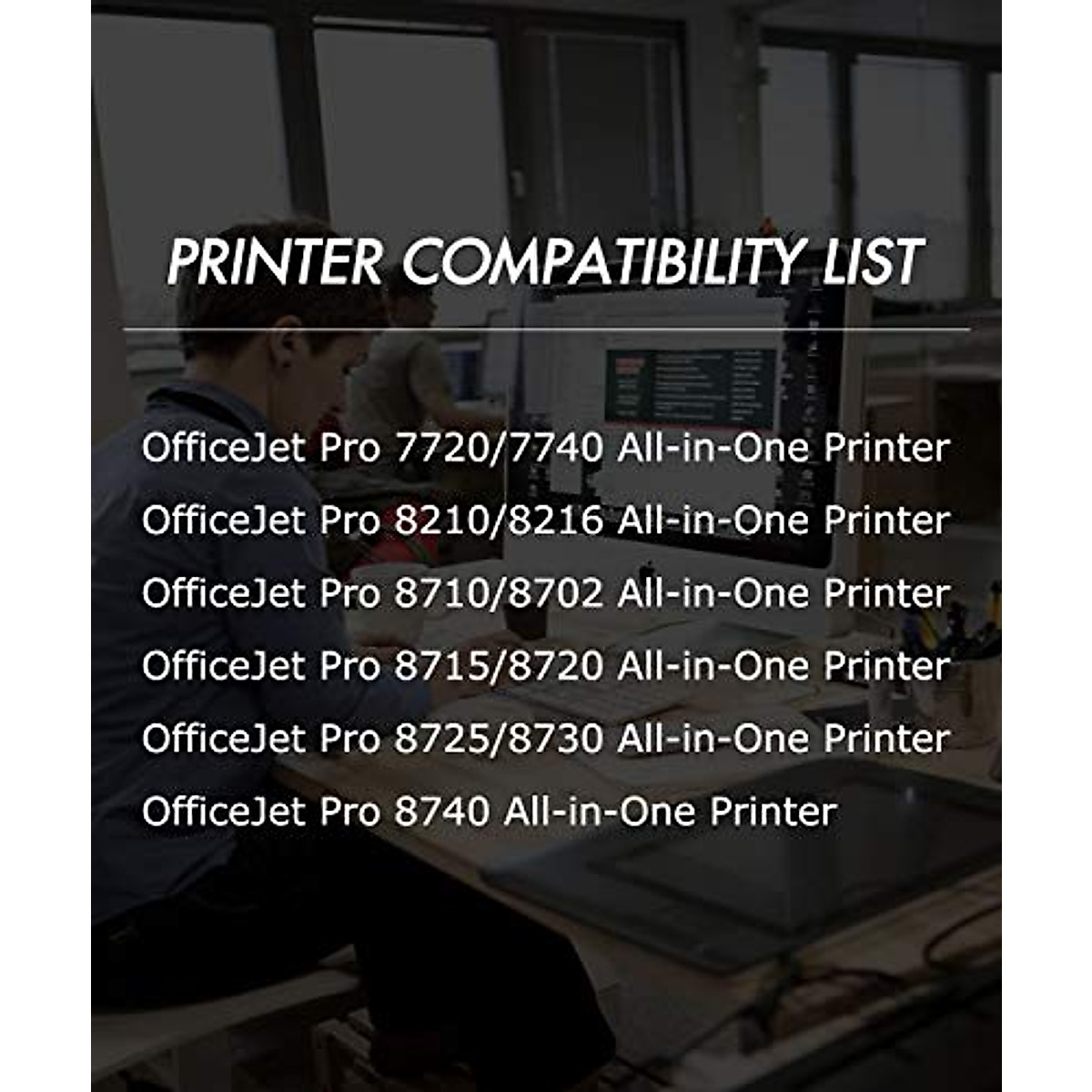 (5 Pack, Color Set) Compatible 952 Ink Cartridge (2xB+CYM) for HP OfficeJet Pro 7720 7740 8710 8715 8720 All-in-One Printer, Sold by GTS