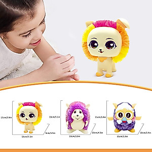FEIDAMA Plush Toy Set. Cute Plush Toys, Stuffed Animals Toys Dolls, Soft Plush Stuffed Animal Plushier, Colorful Stuffed DIY Plush Animal Toys Dolls for Kids Girls Boys (Hedgehog+owl+Puppy)