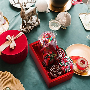 Sliner 3 Pcs Christmas Hot Cocoa Bar Wood Storage Box Rustic Farmhouse Wooden Storage Bins Decorative Wooden Basket Bins Xmas Wood Crate Organizer for Kitchen Office Bathroom Laundry Farmhouse Gift