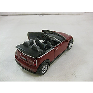Mini Cooper S Convertible In Maroon Diecast 1:28 Scale By Kinsmart
