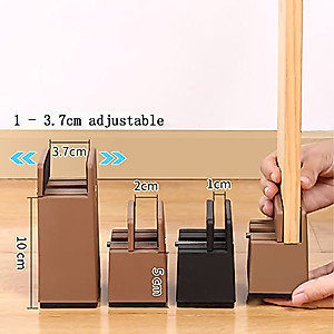 OTCPP Furniture Legs, Brown Furniture Leg Risers, Adjustable Width Table Leg Risers, Floor Protection, Add Height, for Sofas Chairs Cabinets Beds (5cm,2pc)