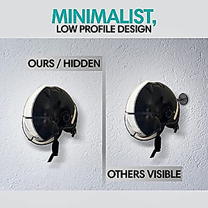 Hat Rack - 4 Pcs - Wall Mounted Display Rack- Multifunctionnal Helmet Rack- Black Painted Steel Hanging Hat Rack - Wall Rack for Hat, Helmet & Coat - Cap Holder Organizer for Bedroom, Entryway...