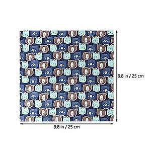 HEALLILY Kids Sheets 7pcs Animal Printed Cotton Fabric Sewing Fabric Squares Quilting DIY Sewing Precut Fabric Sheets Patchwork Quilted Bed Sheets