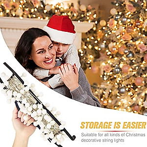 YOUNGJOY All Purpose Christmas Christmas Lights Storage Holder Holiday Lights Holder Light Cord Wind Up Xmas Bead Garland Organizer Cord Hose Wind Up Bulk(16 Inch Black Style A, 5 Pcs)