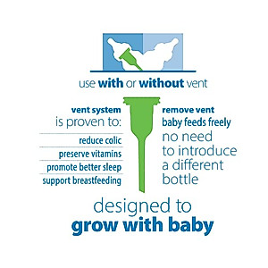 Dr. Brown’s Natural Flow® Anti-Colic Options+™ Narrow Baby Bottles 8 oz/250 mL, with Level 1 Slow Flow Nipple, 3 Pack, 0m+ Purple