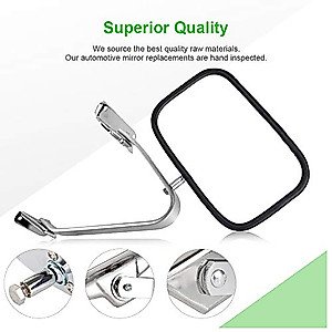 SCITOO Towing Mirrors Pair Chrome Side View Mirror by Replacement Mirror fit 80-96 for Ford F150 F250 F350 F450 Ranger Bronco Explorer Truck Pickup Plastic