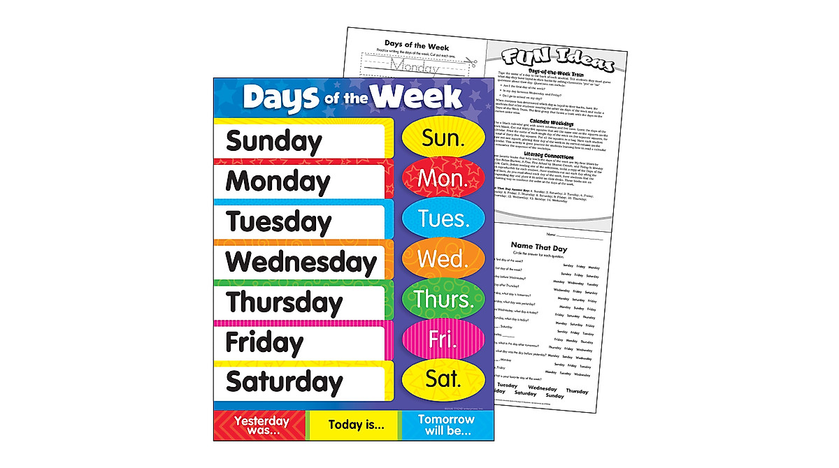 Days of the Week Learning Chart for Early Education | Trend Enterprises