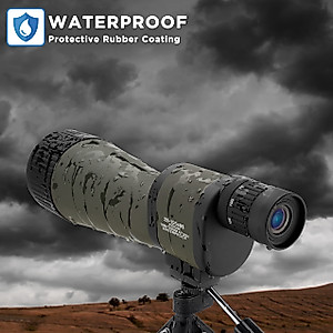 BARSKA Benchmark 25-125x88 Waterproof Straight Spotting Scope, Green/ Black