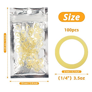 Sihuuu 100 PCS Orthodontic Elastic Rubber Bands, 1/4 Inch Free Elastic Placer, Orthodontic Elastics Small Rubber bands for Braces, Hair Braids, Dreadlocks, Fix Tooth Gap
