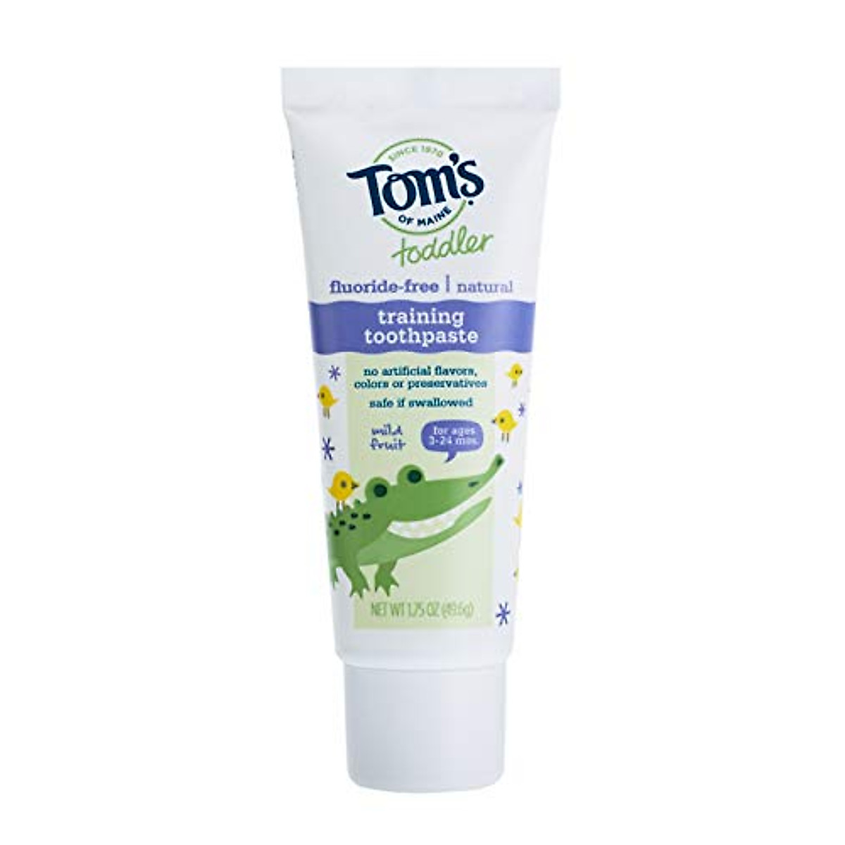 Tom's of Maine Fluoride-Free Toddler Training Toothpaste, Mild Fruit, 1.75 oz.
