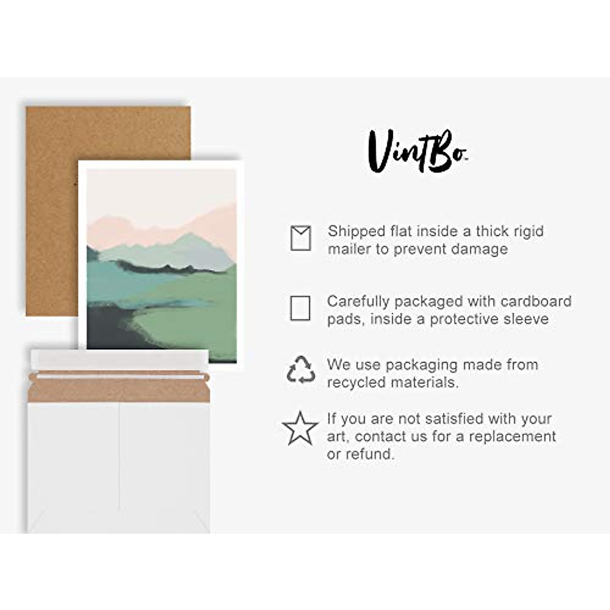 Mountain View, Minimalist Abstract Art, Blue Green Contemporary Wall Art For Home Decor, Modern Boho Art Print Poster, Country Farmhouse Wall Decor 11x14 Inches, Unframed (Mountain View #1)