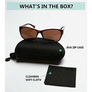 Eyekepper Bi-Focal Sunshine Readers Fashion Bifocal Sunglasses Tortoise/Brown Lens +2.5
