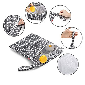 Damero Breast Pump Parts Bag, Wet Dry Breast Pump Parts Bag, Pumping Bag with Waterproof Mat and Mesh Bag, Gray Arrow