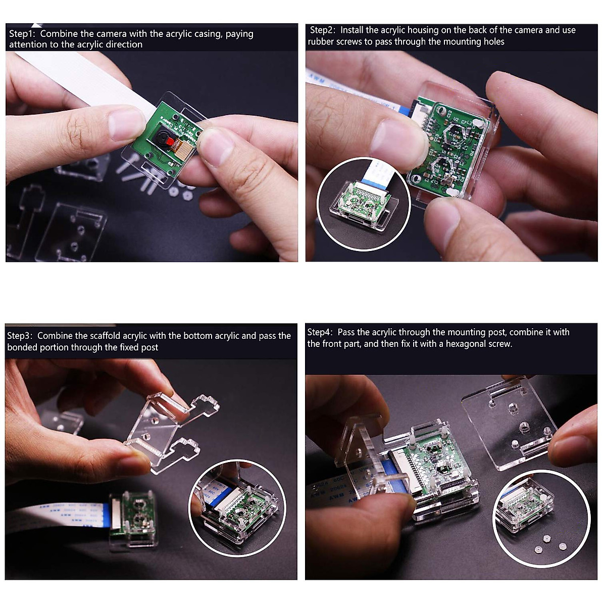 5MP 1080P Video Camera Module for Raspberry Pi 4 Model B, Pi 3 b+, Pi Zero W Camera with Case Flex Cable (Camera + Holder)