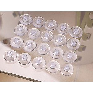 Shapenty 20mm Diameter Small Clear PVC Plastic Suction Cups Home Desk Glass Sucker Hanger Pads Without Hooks, 20Pieces