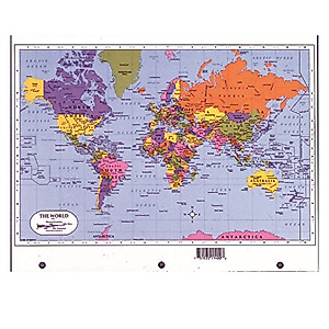 Painless Learning Two Sided Laminated 8 1/2" X 11" United States/World MAP Divider for 3-Ring Binders