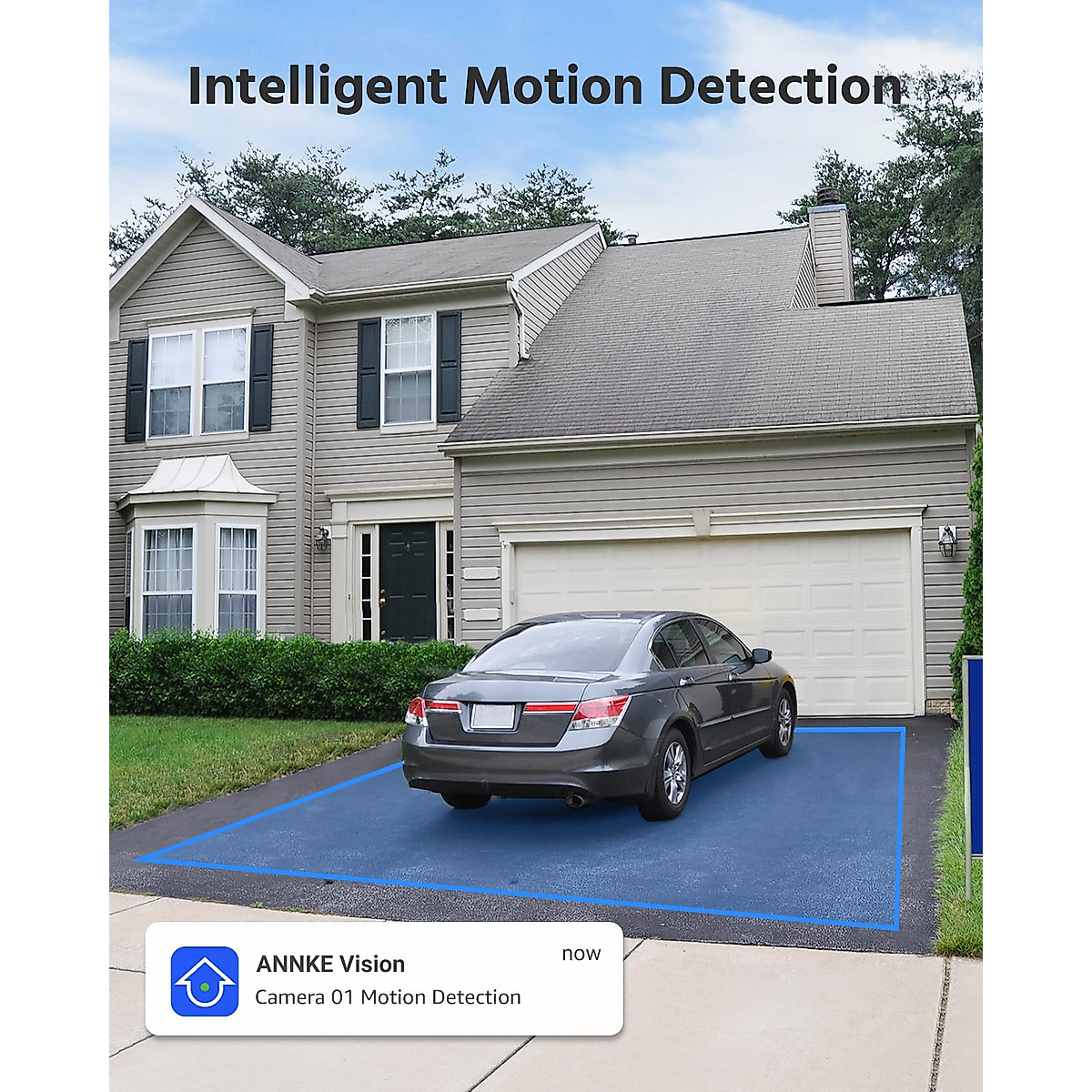 ANNKE H500 8CH 4pcs 3K 5MP Camera PoE Security System, H.265+ NVR with 2TB Hard Drive, Outdoor Bullet IP Cam, Color Night Vision, Built-in Mic&SD Card Slot, Smart Motion Detection, Works with Alexa