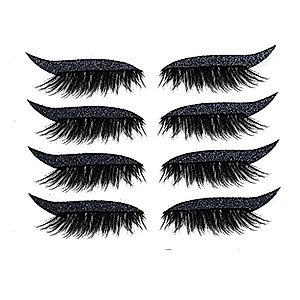 shlutesoy 4 Pair Eyeshade Paste Attractive Recycled Plastic Easy to Install Eyelid Maquillage Paste for Black