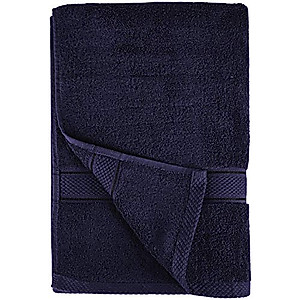 Amazon Brand – Pinzon 6 Piece Blended Egyptian Cotton Bath Towel Set - Navy