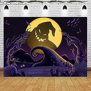 Maijoeyy 7x5ft Nightmare Before Christmas Backdrop Child Kid Halloween Backdrops for Photography Nightmare Before Christmas Props Halloween Party Backdrop Decoration