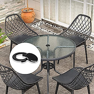 TUNAMAQU 2" Umbrella Hole Ring Plug Set, Table hole cover, for Tempered Glass Outdoors Patio Table (Pack of 2, Black) …