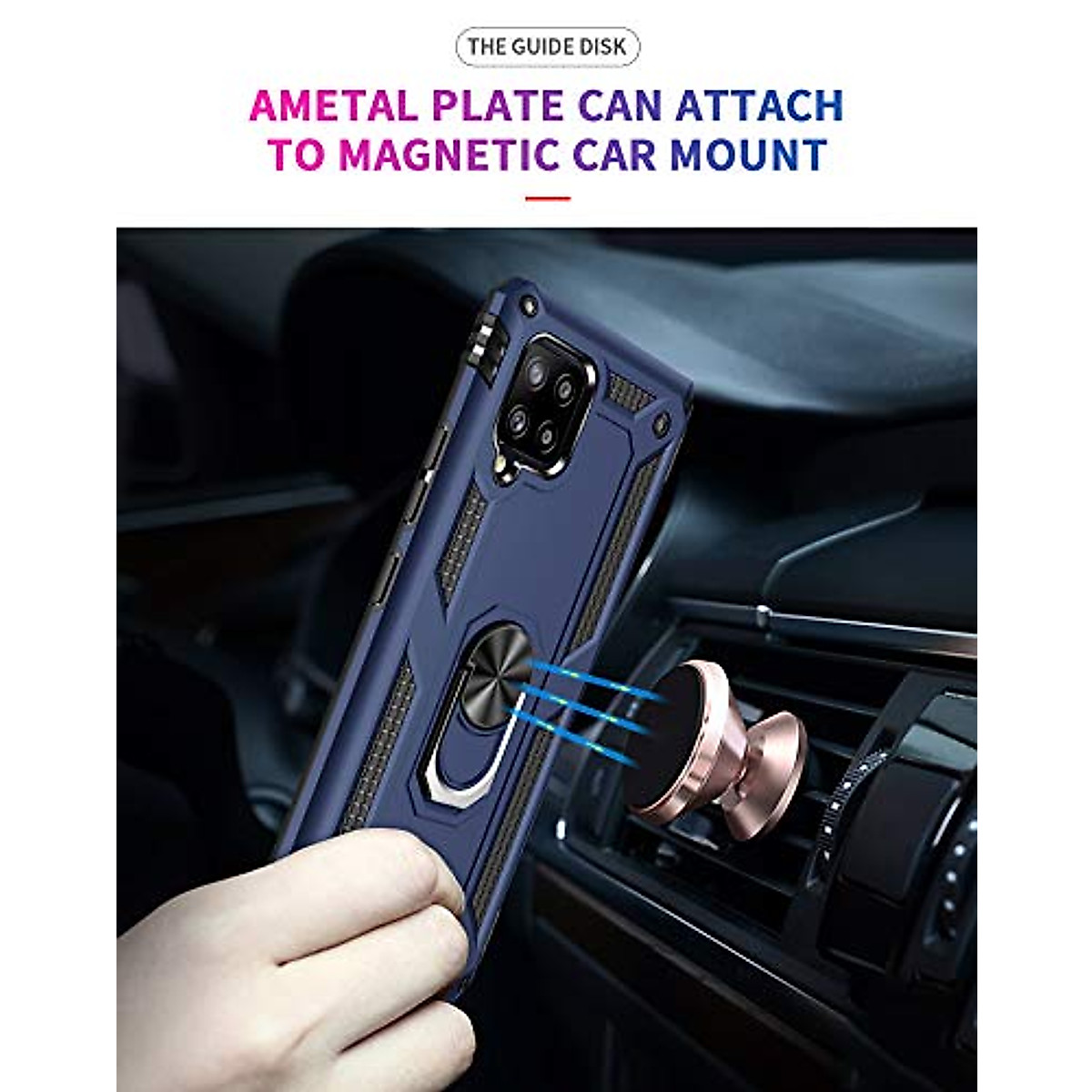 SKTGSLAMY Samsung A42 5G Case,Galaxy A42 5G Case,with Screen Protector,[Military Grade] 16ft. Drop Tested Cover with Magnetic Kickstand Car Mount Protective Case for Samsung Galaxy A42 5G, Blue
