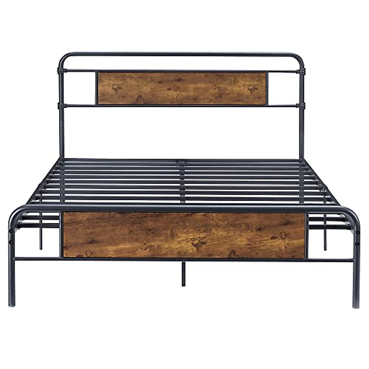IDEALHOUSE Full Size Bed Frame with Headboard, Premium Metal Platform Bed with Heavy Duty Steel Slats, 12" Under Bed Storage, Noise Free, Easy Assembly, No Box Spring Needed