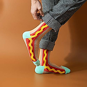 BISOUSOX Men's Colorful Funny Novelty Casual Cotton Crew Gift Fun Dress Socks Novelty for Men Father