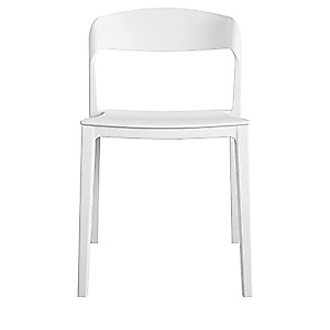 COSCO Outdoor/Indoor Stacking Resin Chair with Ribbon Back, 2-Pack, White