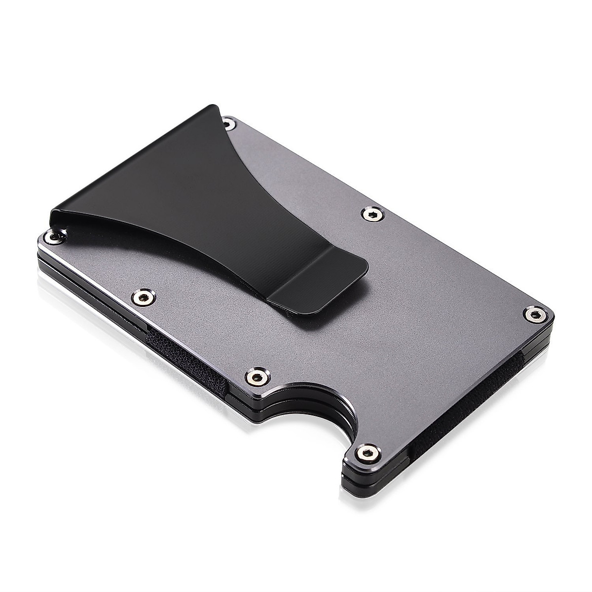 HONB Money Clip Credit Card Holder Father's Gift (Aluminum Black)
