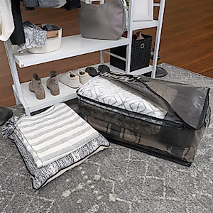 Hefty Extra Large Flexible Tote with Breathable Mesh, Double Zipper, 2 Handles – Ideal for Moving or Clothes & Apparel Storage, Alternative to Plastic Bin, Organizer or Container – 2 Pack