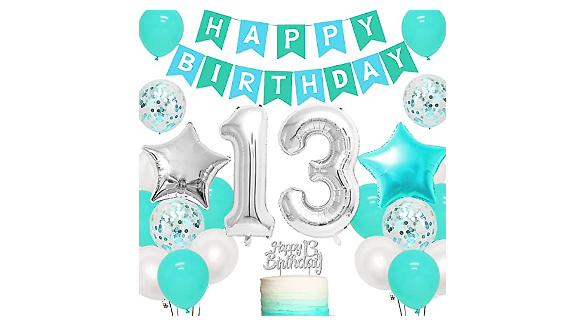 13th Birthday Decorations for Girls - Vibrant Teal & Turquoise Kit