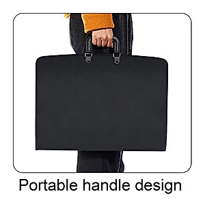 11x17 Art Portfolio Case with Zipper Leger Portfolio Folder for Artwork PP Material Frosted Feel 11 x 17 Artist Portfolio Bag Oxford Cloth Edge Black 1 Pack