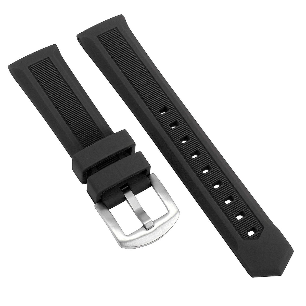 22mm Soft Rubber Strap Black Watch Band for TAG HEUER Formula F-1 Aquaracer by Vintage.G