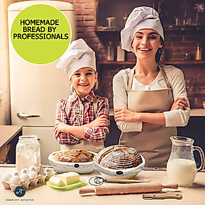 Banneton Bread Proofing Basket - A Complete Sourdough Bread Baking Supplies - Bread Baking Supplies - Sourdough Starter Jar - Indonesian Proofing Basket Set of 22-9" Round, 10" Oval, 15"Baguette