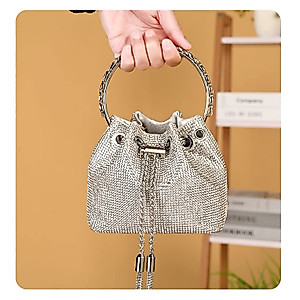 Chlemeter Women's Crystals Evening Bag, Bling Rhinestone Clutch Purses for Wedding Prom Party Club Crossbody Bags,Rhinestone purse,Evening bag,Bling purse