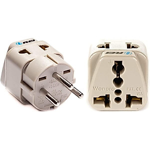OREI USA to Israel, Gaza, Palestine & More (Type H) Travel Adapter Plug - 2 in 1 - CE Certified - RoHS Compliant - 2 Pack - White Color (DB-14-2PK)