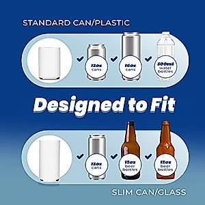 25 Pack White Blank Slim Can Cooler Sleeves, Customizable Bulk Sublimation Can Coolers, Extra-Thick Collapsible Drink Insulator Sleeve, Beer Can Coolers for Party Beverages, PartyPrints