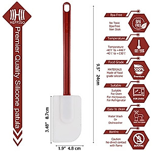 Silicone Rubber Spatula, Commercial Spatula, 3PCS Heat Resistant Silicone Spatula, Dishwasher-Safe, for Mixing, Frying & Spreading without Scratching Your Nonstick Pan Set 3 (10 inch)