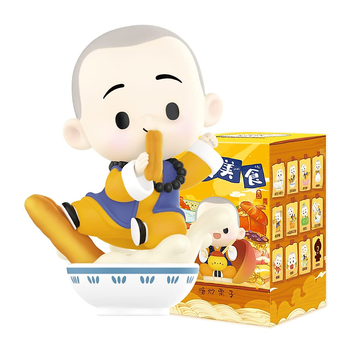 POP MART The Little Monk Yichan Chinese Delicacy Series 3PC Exclusive Action Figure Box Toy Bulk Box Popular Collectible Art Toy Cute Figure Creative Gift, for Christmas Birthday Party Holiday