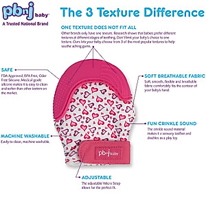 PBnJ baby Silicone Infant Teething Mitten Teether Glove Mitt Toy - Sports 2pk