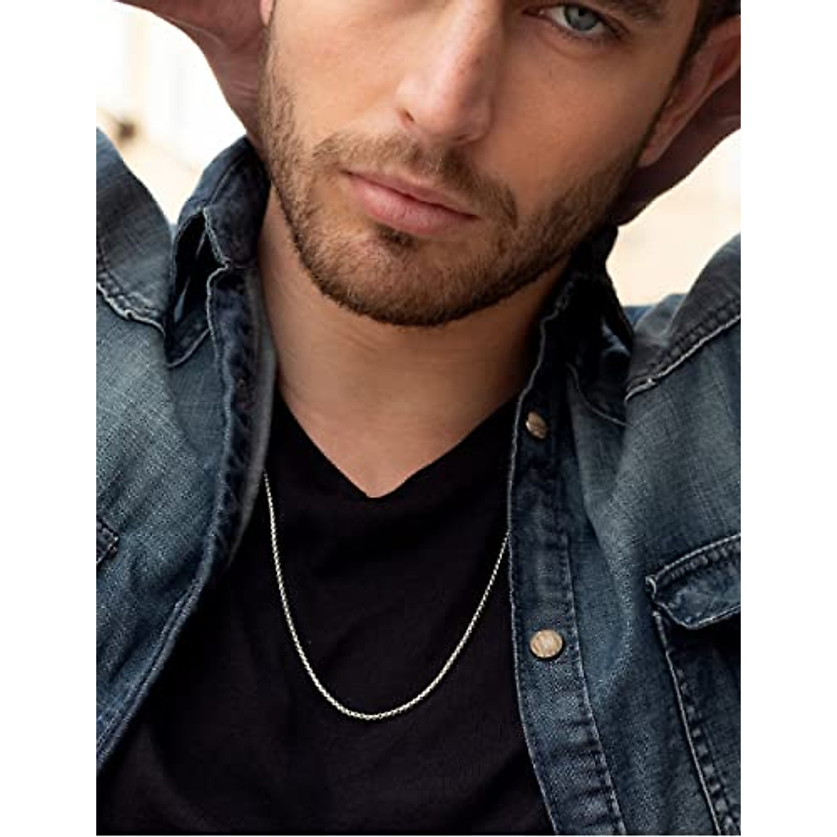 nometo Silver Necklace for men 2.5mm Box Chain 925 Sterling Silver Clasp Box Chain Silver Chain for men 16/18/20/22/24/26/28/30 Inches(16)