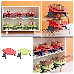 DOITOOL Shelf Bracket Shelf Bracket 2pcs Shoe Slots Rack Organizer Adjustable Shoe Stacker Space Saver Shoe Rack Holder for Closet Organization Holder Shoe Storage Rack Shoe Storage Rack