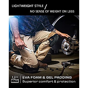 MiJiTrio Knee Pads Construction Heavy-Duty Work Knee Pads - Professional Non-Slip Hard-Shell Tactical Knee Protector with EVA Cushion Support soft and comfortable- For Construction, Gardening (Large)