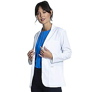 Cherokee Women Scrubs Lab Coat 28'' Consultation CK451, M, White