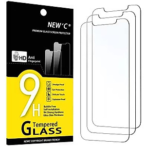NEW'C [3 Pack] Designed for iPhone 11 and iPhone XR (6.1") Screen Protector Tempered Glass, Case Friendly Ultra Resistant