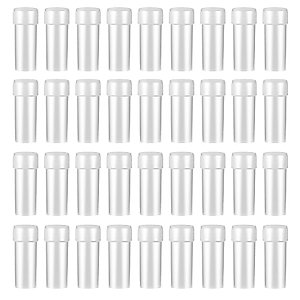 100Pcs 5ML Small Pill Plastic Containers Empty Pill Bottles Sample Bottles Vial Test Tube with Caps by HRLORKC