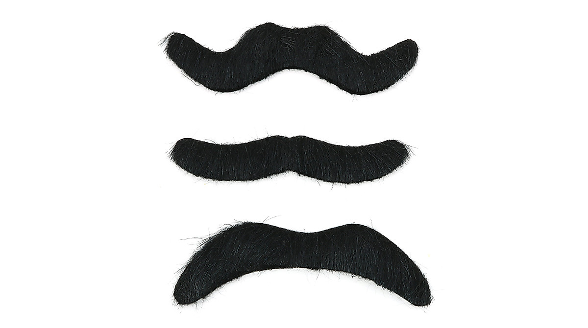 Skeleteen Self Adhesive Party Mustaches - 3 Piece Set