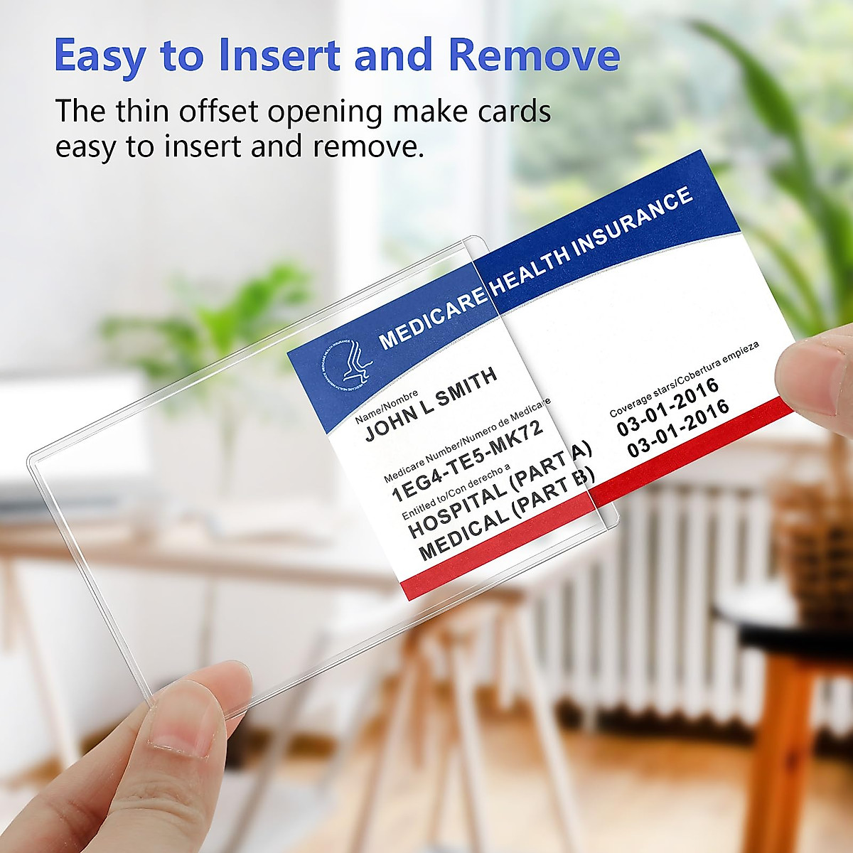 MaxGear New Medicare Card Holder Protector Sleeves 6 Pack, 12 Mil Clear PVC Water Resistant Medicare Card Protectors Sleeves for New Medicare Card, Business Cards, Social Security Card Protector