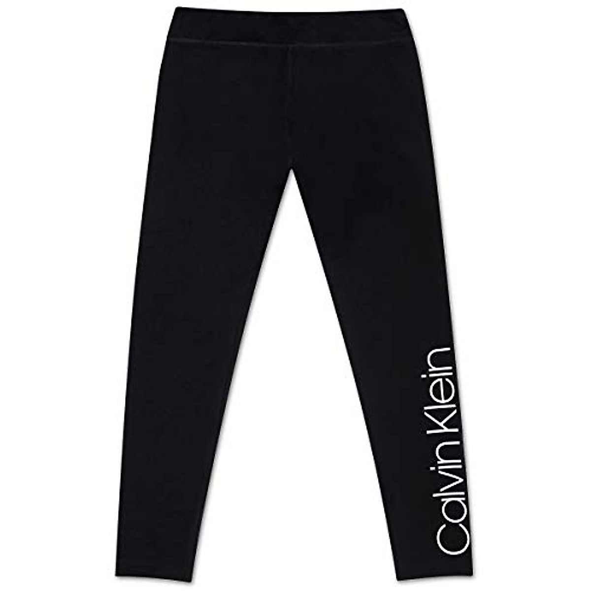 Calvin Klein Girls' Legacy Performance Leggings, Black Ck, 8-10